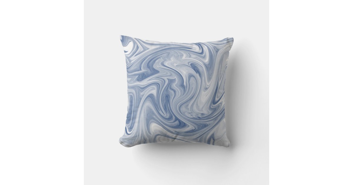 Swirly Slate Blue Abstract Throw Pillow | Zazzle