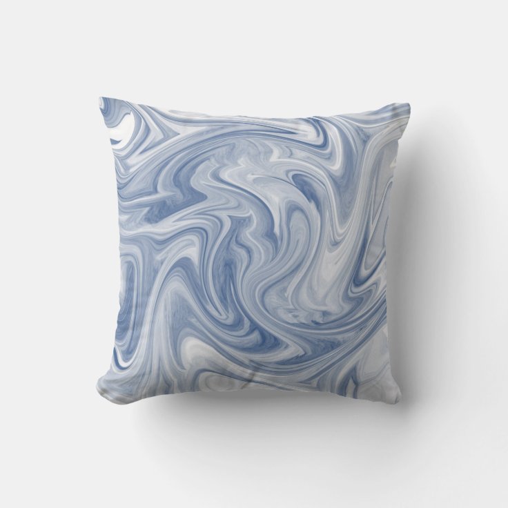 Swirly Slate Blue Abstract Throw Pillow | Zazzle