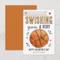Swish Basketball Classroom Valentine's Day Card | Zazzle