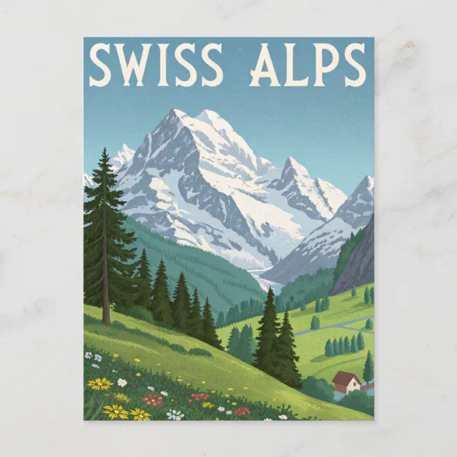 Swiss Alps Travel Postcard | Zazzle