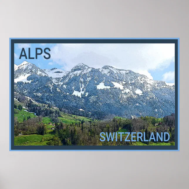 Swiss Alps Travel Poster | Zazzle