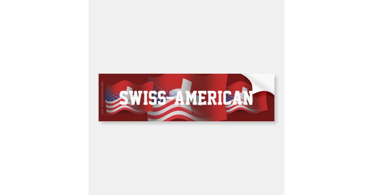 Swiss-American Waving Flag Bumper Sticker | Zazzle