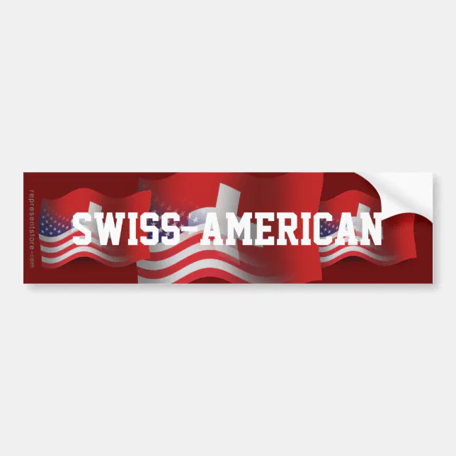 Swiss-American Waving Flag Bumper Sticker | Zazzle