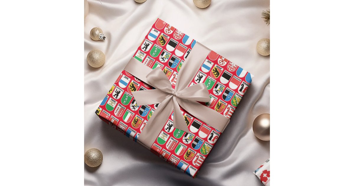 Swiss Cantons | Authentic Swiss Culture Icons Wrapping Paper Sheets ...