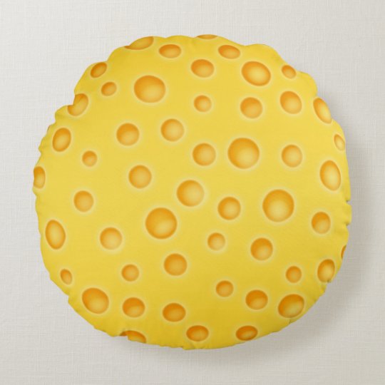 Swiss Cheese Cheezy Texture Pattern Round Pillow | Zazzle.com