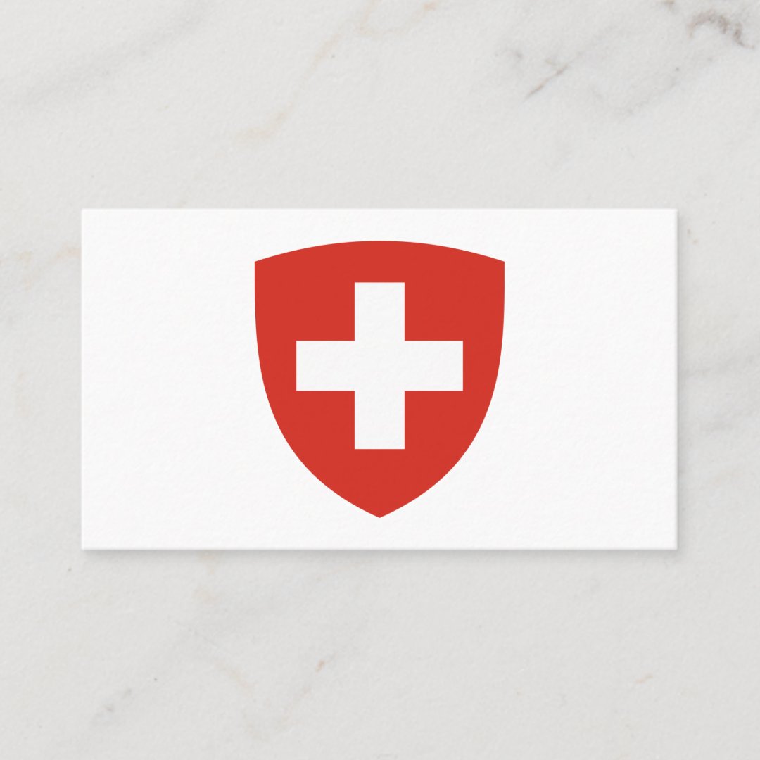 Swiss Coat of Arms, Flag of Switzerland Business Card | Zazzle