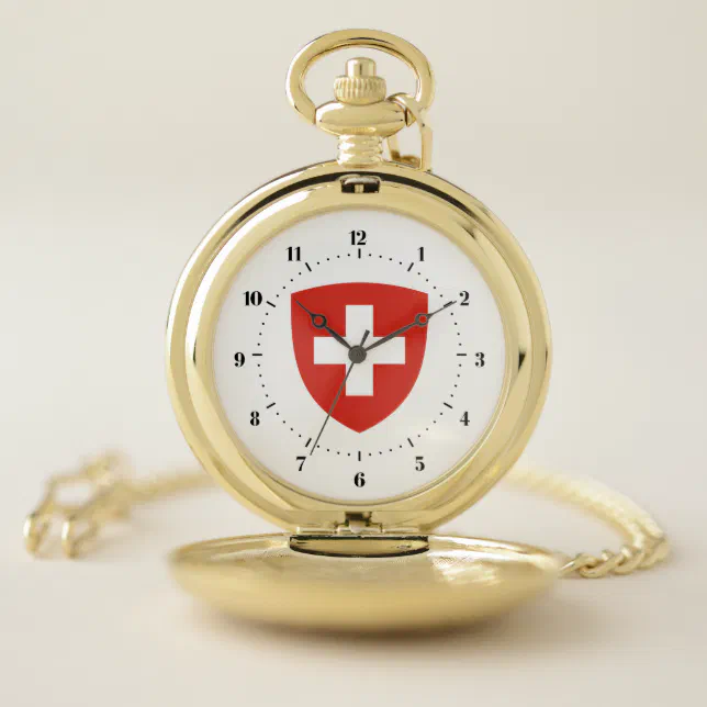Swiss coat of arms pocket watch | Zazzle