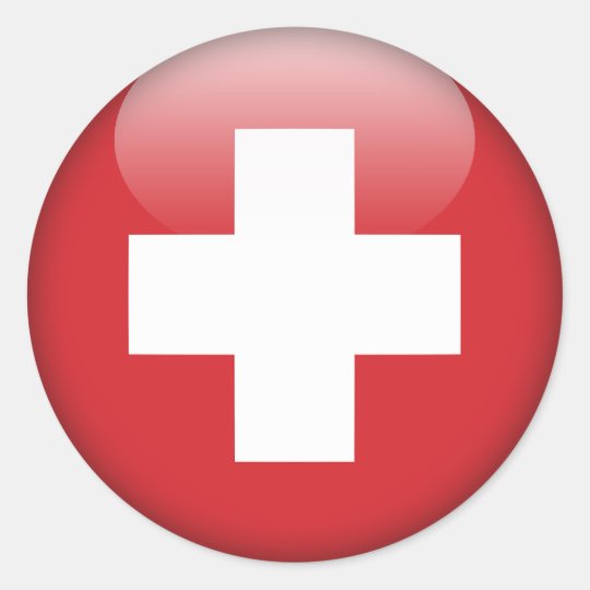Swiss Flag - Flag of Switzerland Classic Round Sticker | Zazzle.com
