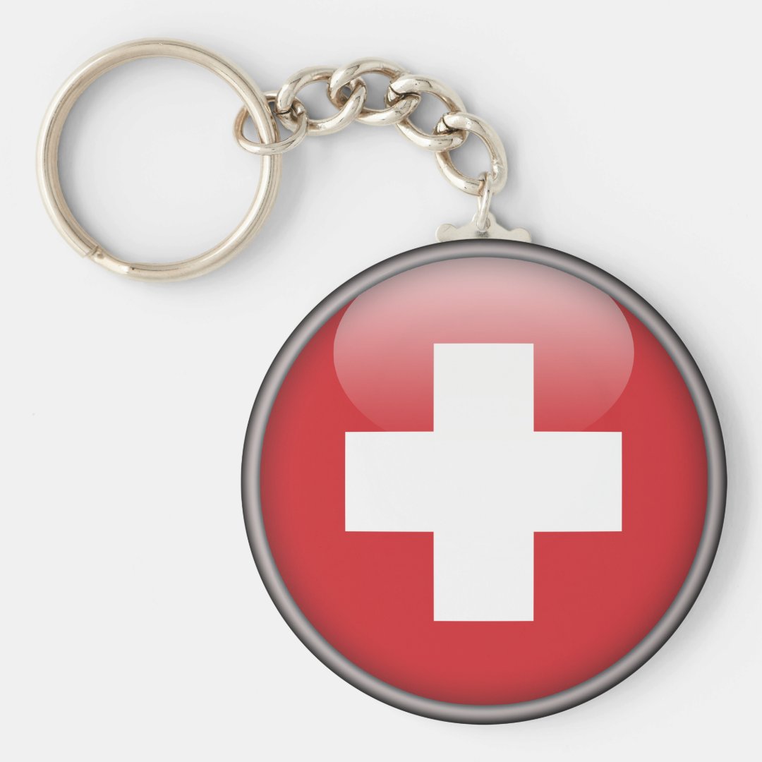 Swiss Flag - Flag of Switzerland Keychain | Zazzle