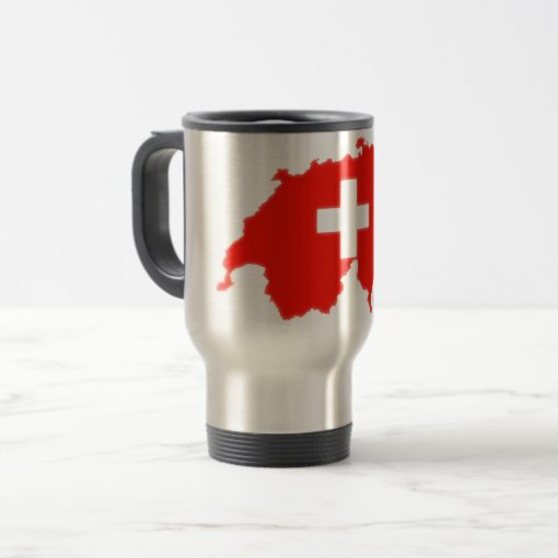 Swiss flag map travel mug | Zazzle