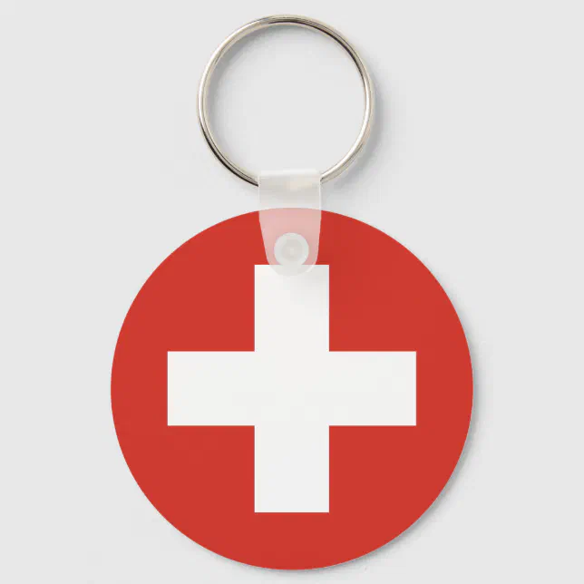 Swiss Flag Red Cross Keychain | Zazzle
