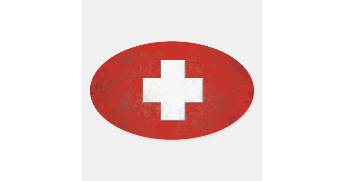 Swiss flag sticker | Zazzle