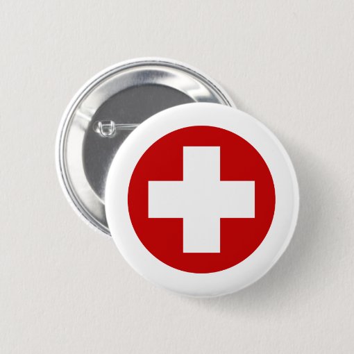 Swiss Red Cross Emergency Recovery Roundell Pinback Button | Zazzle