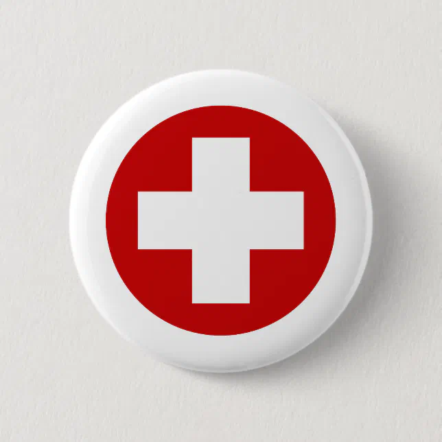 Swiss Red Cross Emergency Recovery Roundell Pinback Button | Zazzle