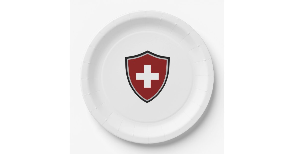 Swiss shield flag paper plate | Zazzle