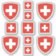 Swiss state symbols / coat of arms and flag sticker | Zazzle