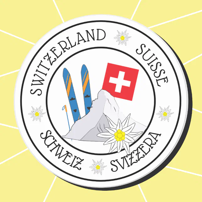 Swiss Travel White Round Stickers | Zazzle