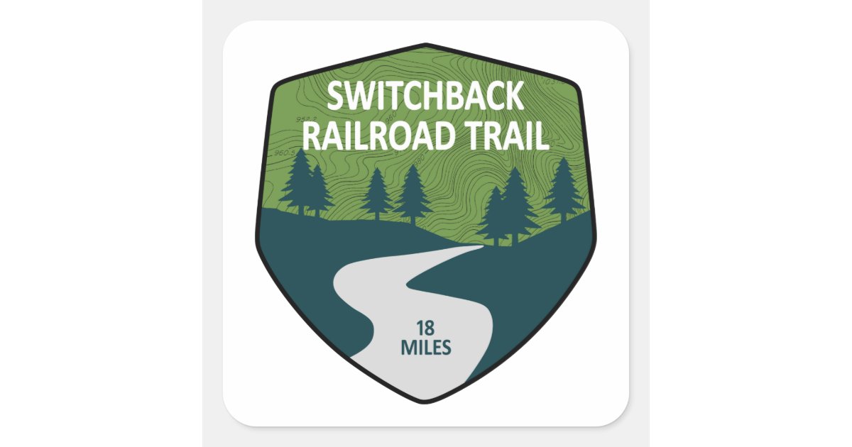 Switchback Railroad Trail Square Sticker | Zazzle