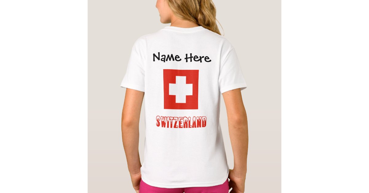Switzerland and Swiss Flag Personalized T-Shirt | Zazzle
