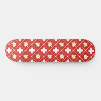 Switzerland Edelweiss pattern Skateboard Deck | Zazzle