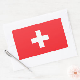 Switzerland Flag Classic Rectangular Sticker | Zazzle