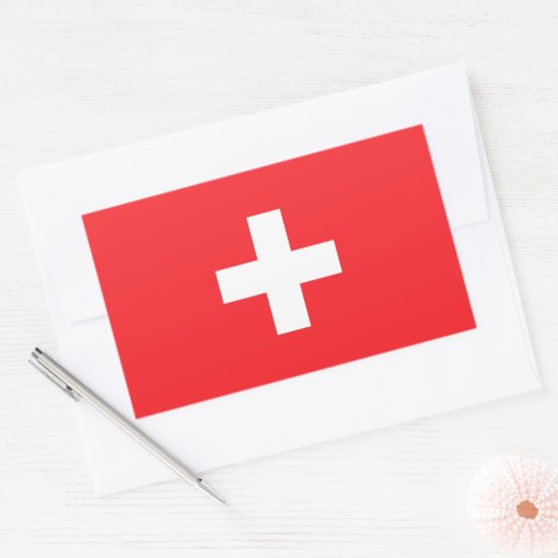 Switzerland Flag Classic Rectangular Sticker | Zazzle