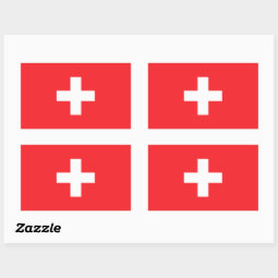 Switzerland Flag Classic Rectangular Sticker | Zazzle