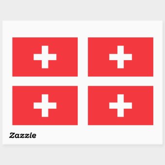 Switzerland Flag Classic Rectangular Sticker | Zazzle