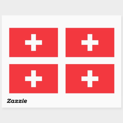 Switzerland Flag Classic Rectangular Sticker | Zazzle