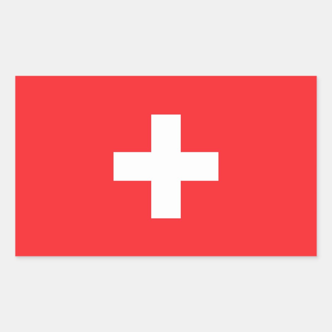 Switzerland Flag Classic Rectangular Sticker | Zazzle