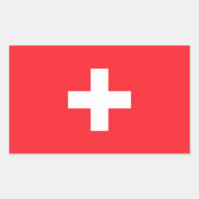 Switzerland Flag Classic Rectangular Sticker | Zazzle