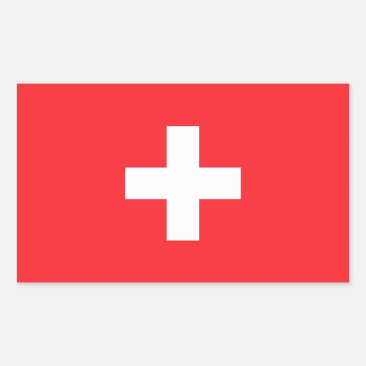 Switzerland Flag Classic Rectangular Sticker | Zazzle