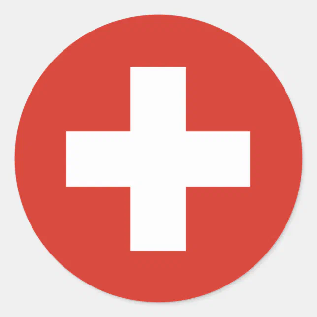Switzerland Flag Classic Round Sticker | Zazzle
