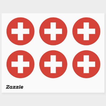 Switzerland Flag Classic Round Sticker | Zazzle