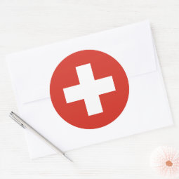 Switzerland Flag Classic Round Sticker | Zazzle