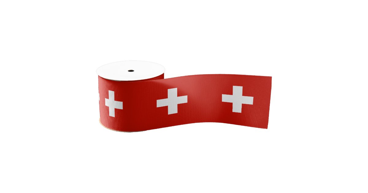 Switzerland flag grosgrain ribbon | Zazzle