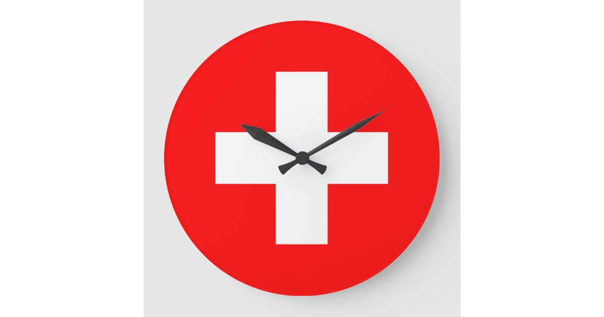 Switzerland Flag Large Clock | Zazzle