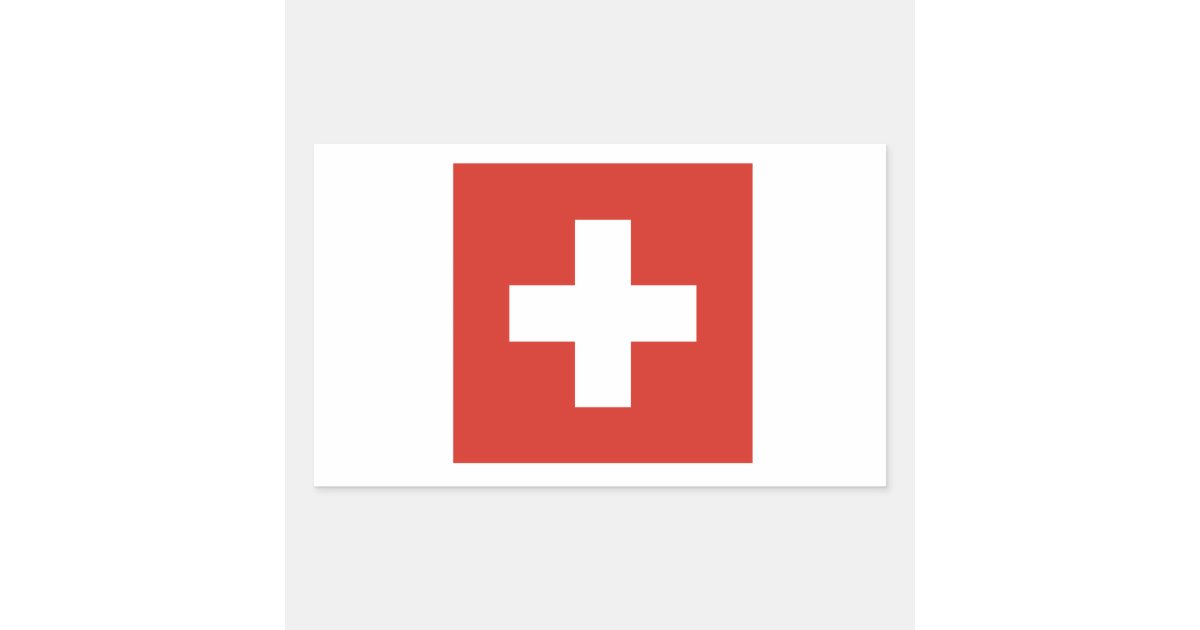 Switzerland Flag Rectangular Sticker | Zazzle