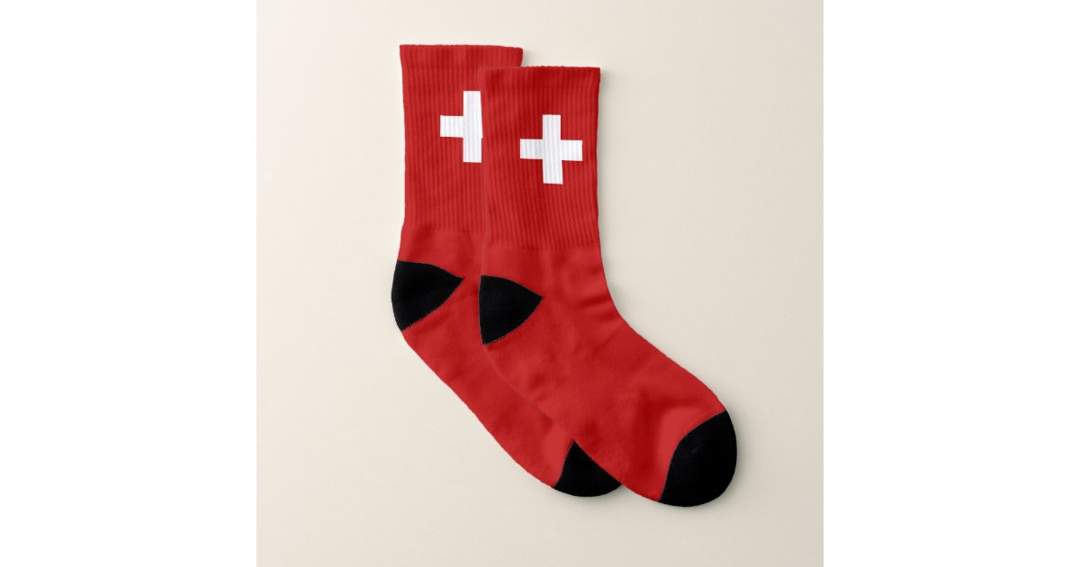 Switzerland flag socks | Zazzle