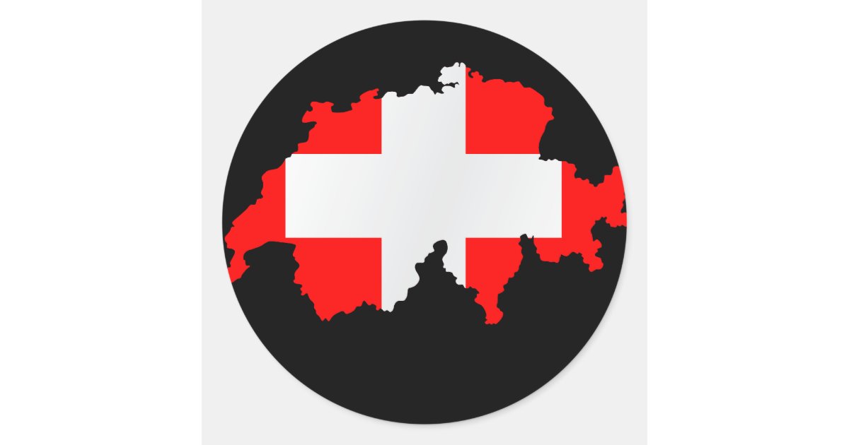 switzerland map and flag - sticker | Zazzle