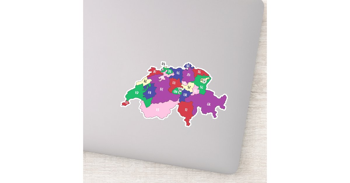 Switzerland Map Custom-Cut Vinyl Sticker | Zazzle