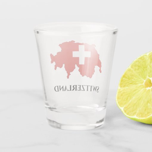 Switzerland Swiss Flag Map Shot Glass | Zazzle