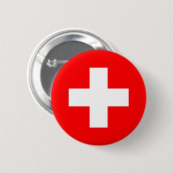 Switzerland - Swiss Flag Pinback Button | Zazzle