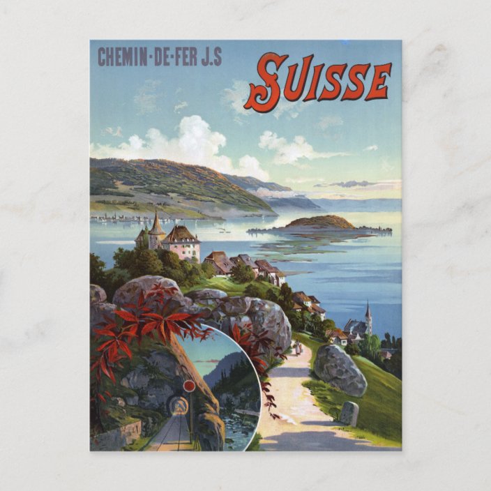 Switzerland Vintage Swiss Tourism Travel Poster Postcard | Zazzle.com