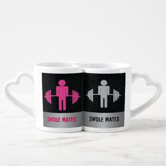 Swole Mates Workout Powerlifting Gym Valentine Coffee Mug Set | Zazzle