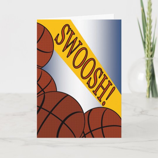 Swoosh! Basketball Success Congrats Card | Zazzle