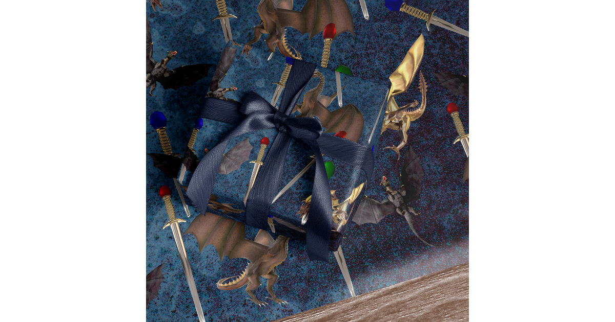 Sword and Dragon Wrapping Paper | Zazzle