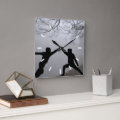 Sword Fight Square Wall Clock | Zazzle