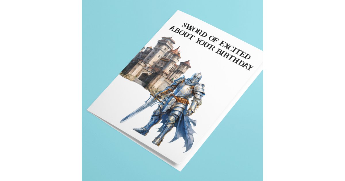 Sword Knight birthday Card | Zazzle
