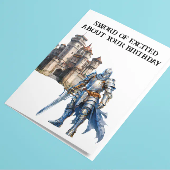 Sword Knight birthday Card | Zazzle